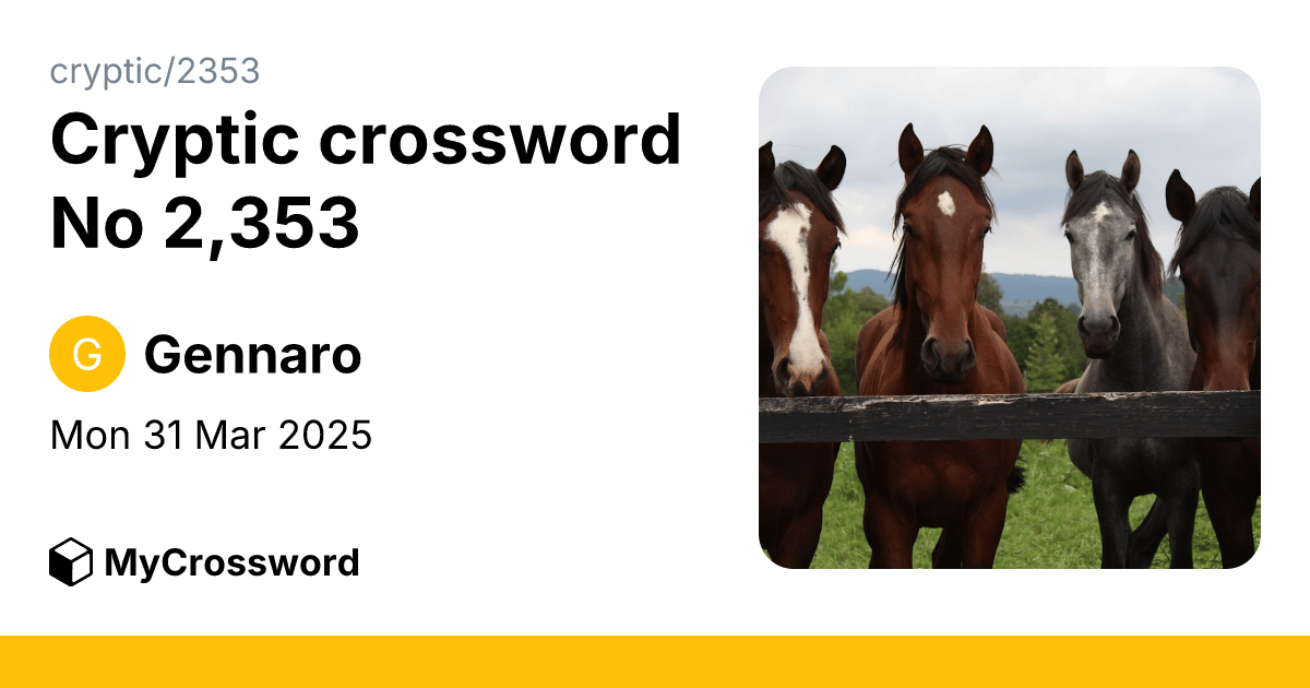Cryptic crossword No 2,353 · MyCrossword