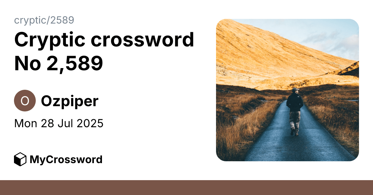 Cryptic crossword No 2,589 · MyCrossword