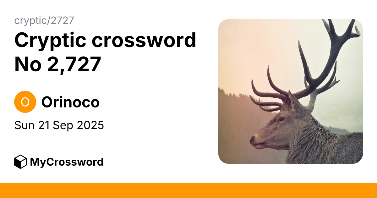 Cryptic crossword No 2,727 · MyCrossword