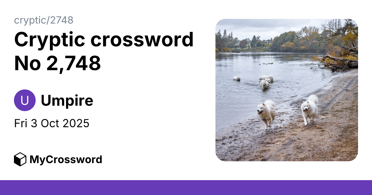 Cryptic crossword No 2,748 · MyCrossword